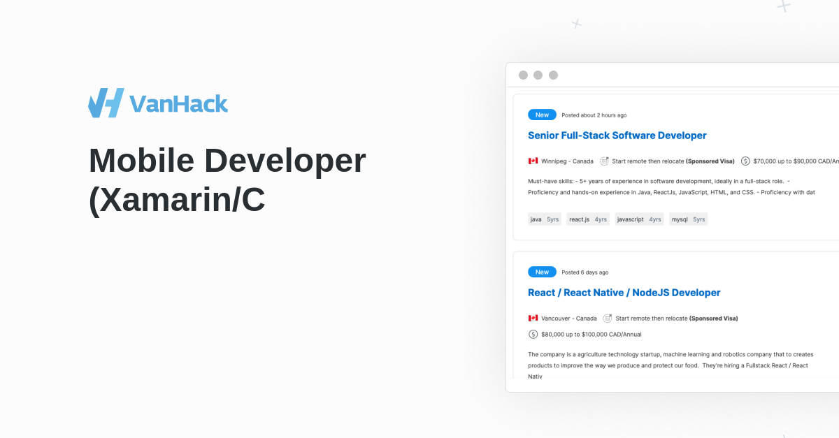 Mobile Developer (Xamarin/C#) - VanHack